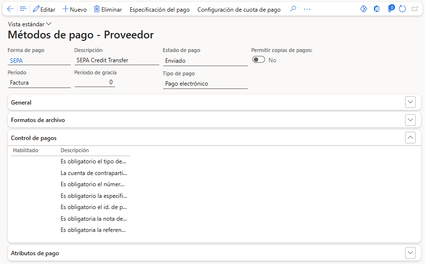 Control personalizado de pagos